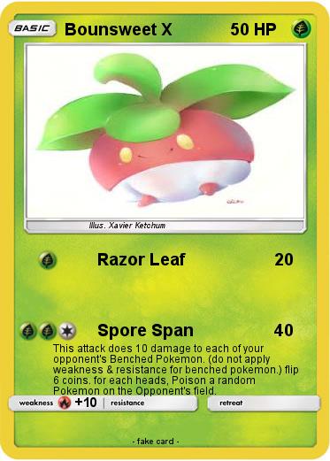 Pokémon Bounsweet X - Razor Leaf - My Pokemon Card