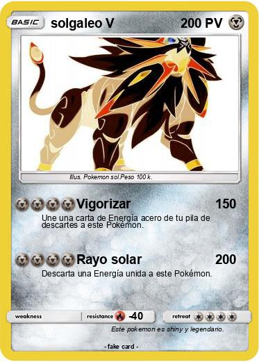 Pokémon solgaleo V 1 1 - Vigorizar - Mi carta pokémon