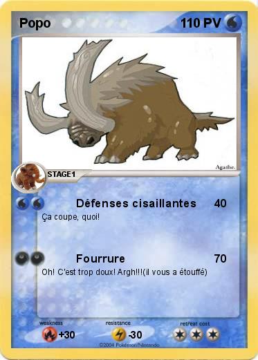 Pokémon Popo 20 20 - Défenses cisaillantes - Ma carte Pokémon