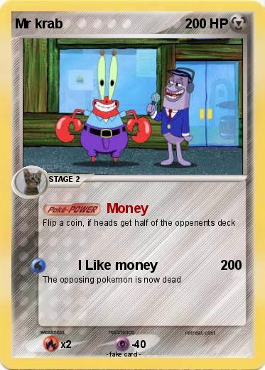 Pokémon Mr krab 6 6 - Money - My Pokemon Card