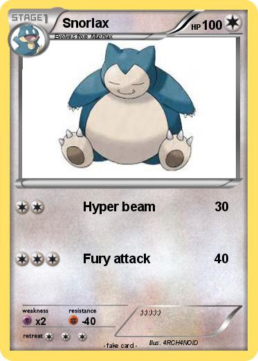 Pokémon Snorlax 607 607 - Hyper beam - My Pokemon Card