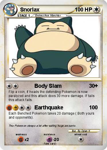 Pokémon Snorlax 559 559 - Body Slam - My Pokemon Card