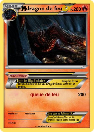 Pokémon dragon de feu 360 360 - queue de feu - Ma carte Pokémon