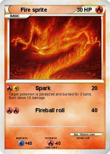 Pokémon Fire sprite - Spark - My Pokemon Card