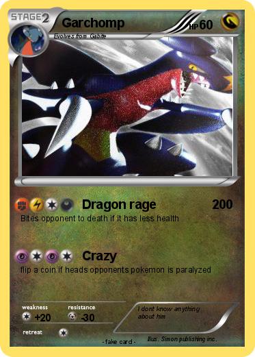 Pokémon Garchomp 608 608 - Dragon rage - My Pokemon Card