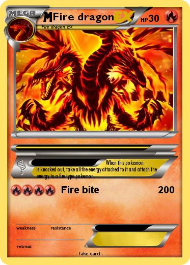 Pokémon Fire dragon 742 742 - Fire bite - My Pokemon Card