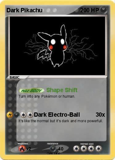 Pokémon Dark Pikachu 1415 1415 - Shape Shift - My Pokemon Card