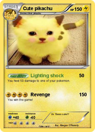 Pokémon Cute pikachu 99 99 - Lighting shock - My Pokemon Card