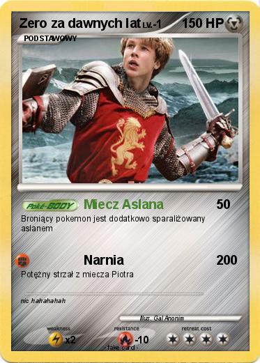 Pokémon Zero za dawnych lat - Miecz Aslana - Twoja własna karta pokemon