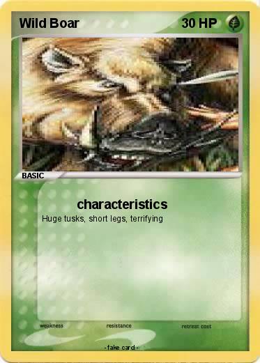 Pokémon Wild Boar 3 3 - characteristics - My Pokemon Card