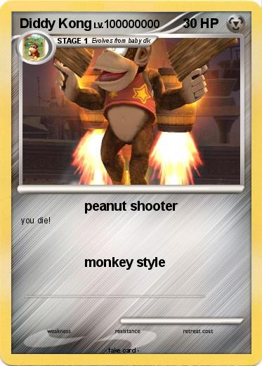 Pokémon Diddy Kong 115 115 - peanut shooter - My Pokemon Card