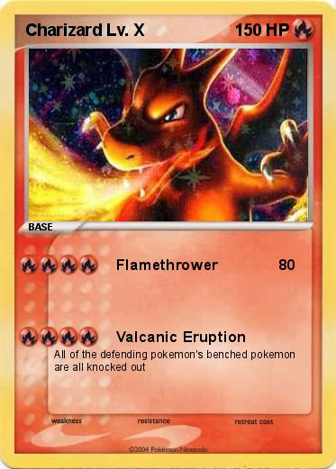 Pokémon Charizard Lv X 4 4 - Flamethrower - My Pokemon Card