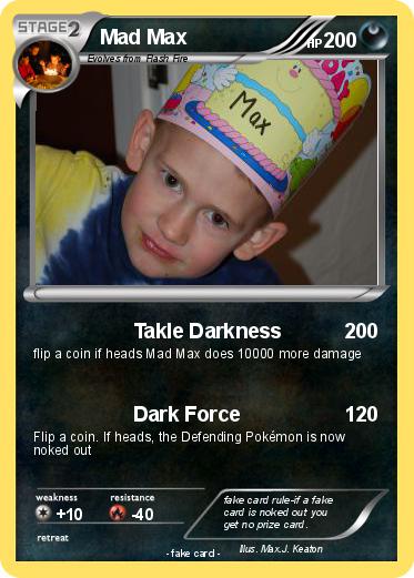 Pokémon Mad Max 9 9 - Takle Darkness - My Pokemon Card
