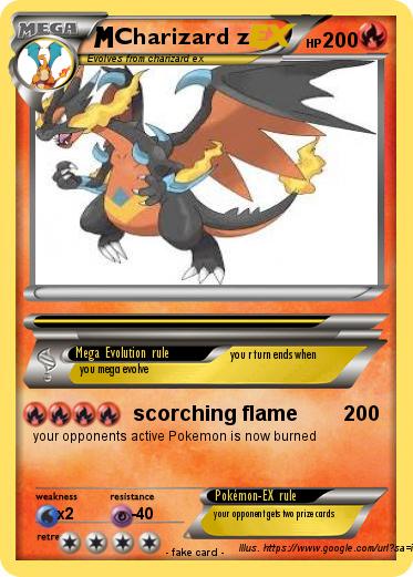 Pokémon Charizard z 25 25 - scorching flame - My Pokemon Card