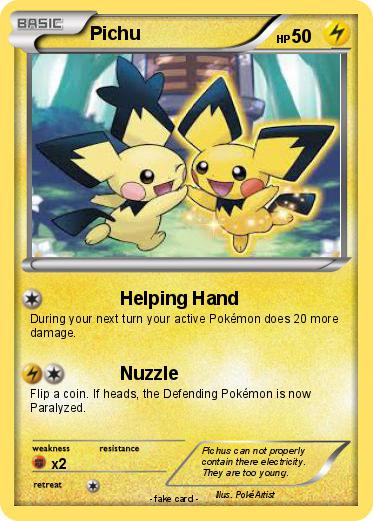 Pokémon Pichu 2309 2309 - Helping Hand - My Pokemon Card