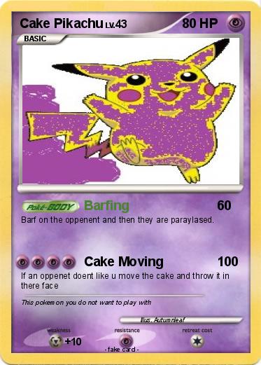 Pokémon Cake Pikachu - Barfing - My Pokemon Card