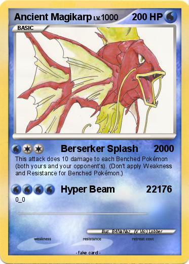 Pokémon Ancient Magikarp 4 4 - Berserker Splash 2000 - My Pokemon Card