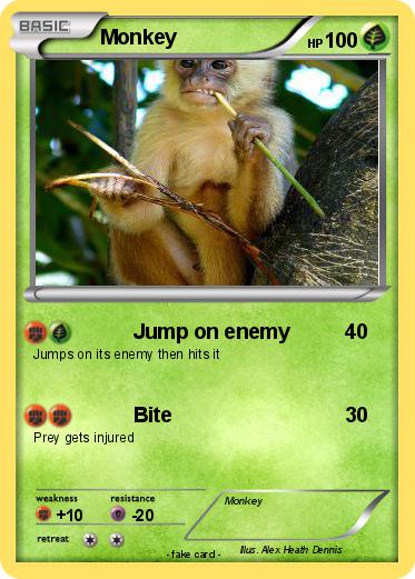 Pokémon Monkey 1798 1798 - Jump on enemy - My Pokemon Card