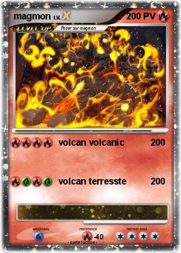 Pokémon magmon 1 1 - volcan volcanic - Ma carte Pokémon
