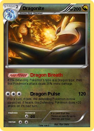 Pokémon Dragonite 1027 1027 - Dragon Breath - My Pokemon Card