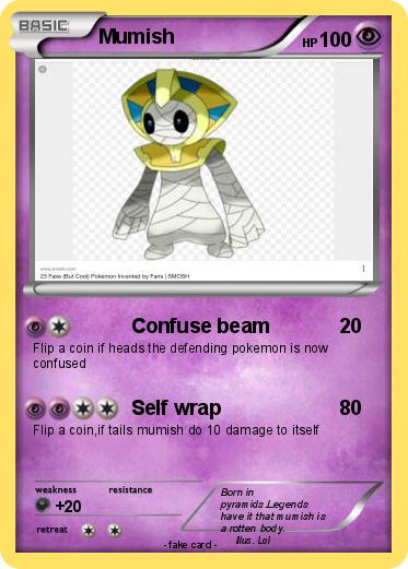 Pokémon Mumish - Confuse beam - My Pokemon Card