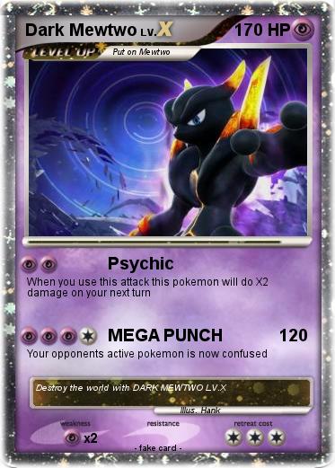 Pokémon Dark Mewtwo 424 424 - Psychic - My Pokemon Card
