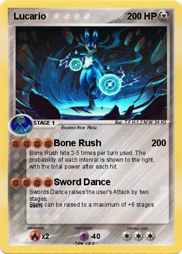 Pokémon Lucario 4800 4800 - Bone Rush - My Pokemon Card