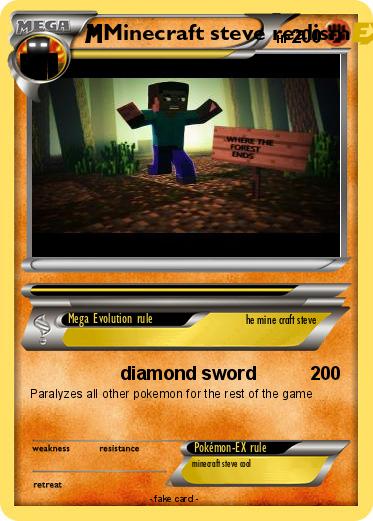 Pokémon Minecraft steve realism - diamond sword - My Pokemon Card