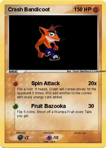 Pokémon Crash Bandicoot 152 152 - Spin Attack - My Pokemon Card
