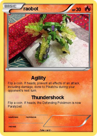 Pokémon raobot - Agility - My Pokemon Card