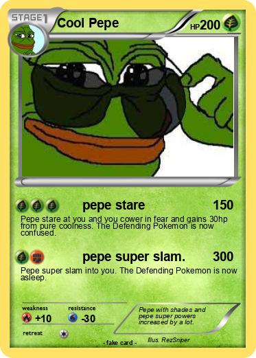 Pokémon Cool Pepe 1 1 - pepe stare - My Pokemon Card