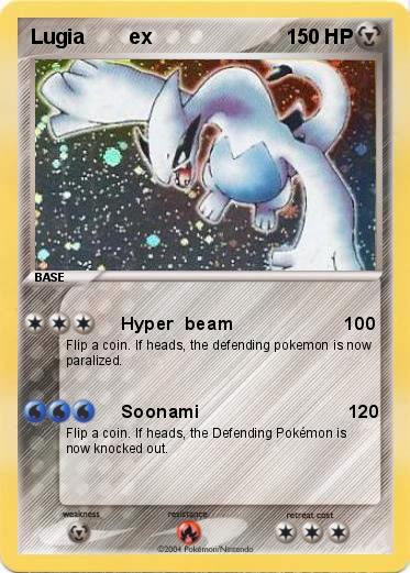 Pokémon Lugia ex 99 99 - Hyper beam 100 - My Pokemon Card