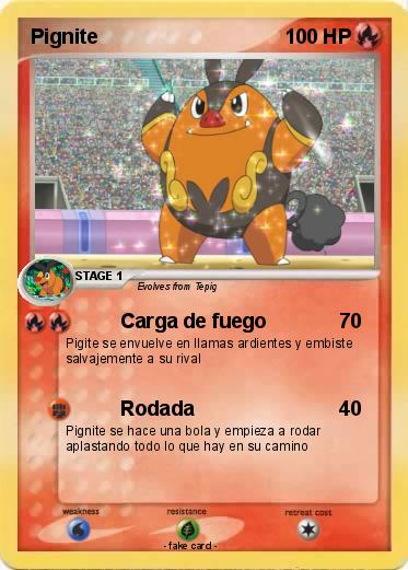 Pokémon Pignite 265 265 - Carga de fuego - My Pokemon Card