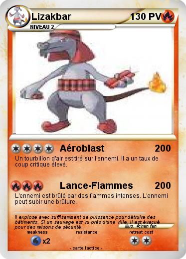 Pokémon Lizakbar 2 2 - Aéroblast - Ma carte Pokémon