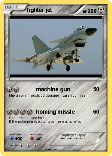 Pokémon fighter jet 18 18 - machine gun - My Pokemon Card