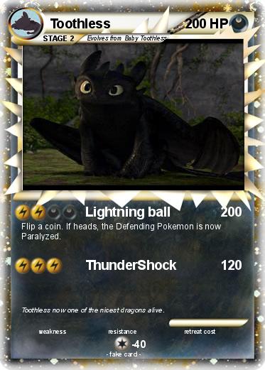 Pokémon Toothless 154 154 - Lightning ball - My Pokemon Card