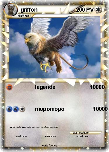 Pokémon griffon 56 56 - legende 10000 - Ma carte Pokémon