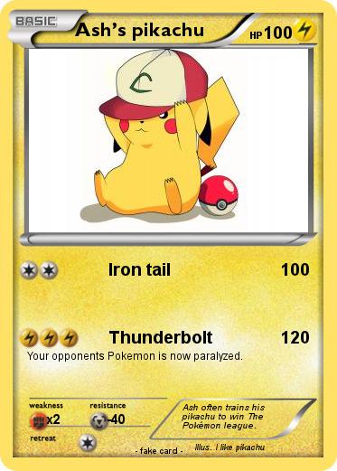 Pokémon Ash s pikachu 762 762 - Iron tail - My Pokemon Card