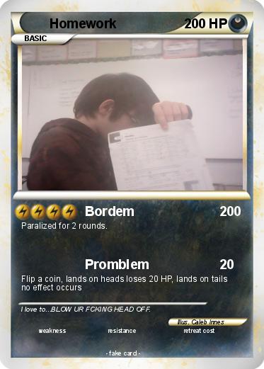 Pokémon Homework 50 50 - Bordem - My Pokemon Card
