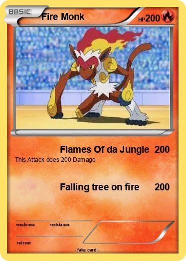 Pokémon Fire Monk 1 1 - Flames Of da Jungle - My Pokemon Card