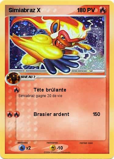 Pokémon Simiabraz X 1 1 1 - Tête brûlante - Ma carte Pokémon