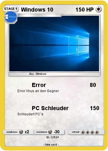 Pokémon Windows 10 33 33 - Error - My Pokemon Card