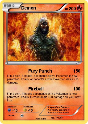 Pokémon Demon 1990 1990 - Fury Punch - My Pokemon Card