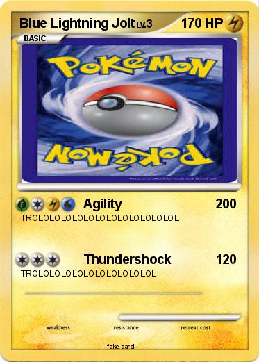 Pokémon Blue Lightning Jolt - Agility - My Pokemon Card