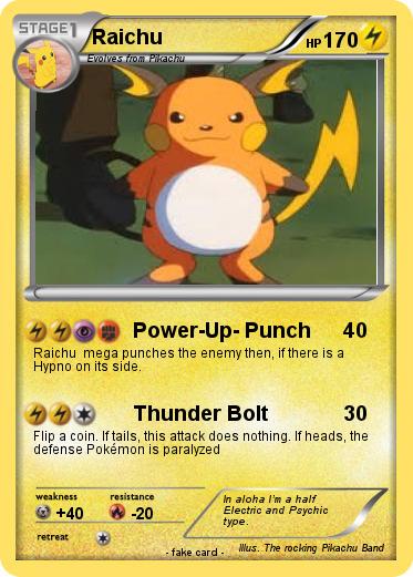 Pokémon Raichu 4582 4582 - Power-Up- Punch - My Pokemon Card