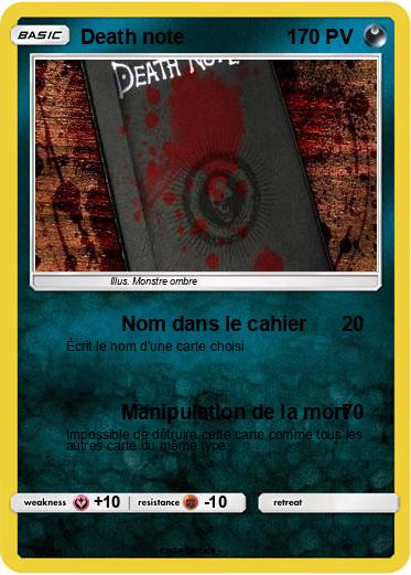 Pokémon Death note 67 67 - Nom dans le cahier - Ma carte Pokémon