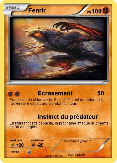 Pokémon Fenrir 42 42 - Ecrasement - Ma carte Pokémon