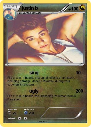 Pokémon justin b 29 29 - sing - My Pokemon Card