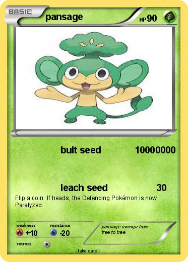 Pokémon pansage 149 149 - bult seed 10000000 - My Pokemon Card