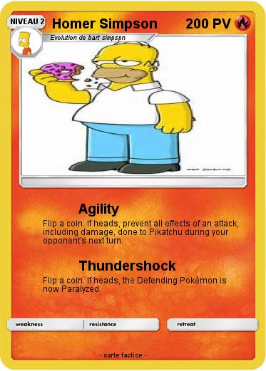 Pokémon Homer Simpson 1227 1227 - Agility - Ma carte Pokémon